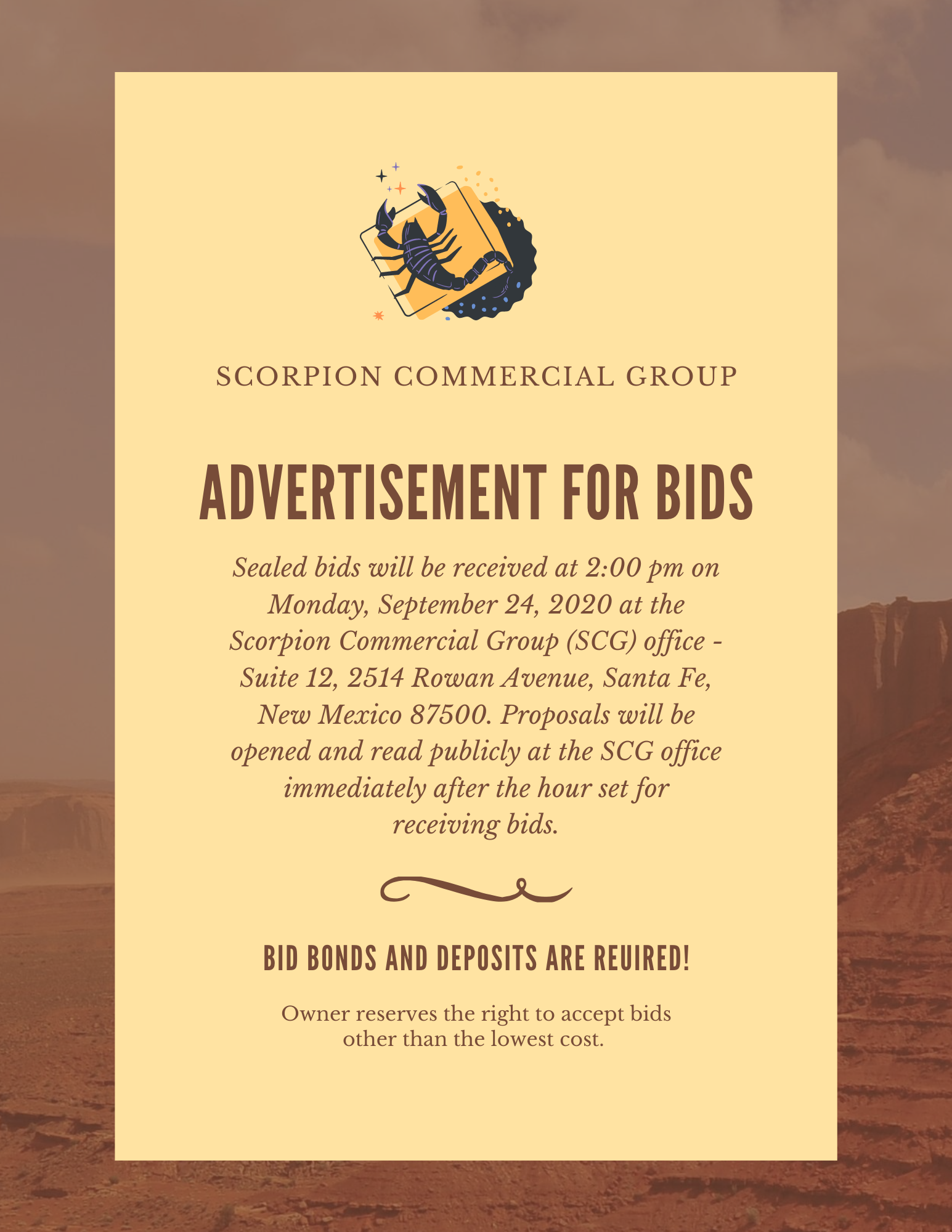 Practice Question: Invitation to Bid – RMSM Studio